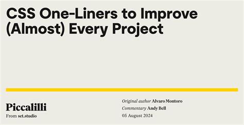 Css One Liners To Improve Almost Every Project Piccalilli