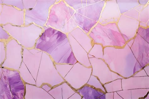 Premium Ai Image A Pastel Pink And Purple Abstract Dotted With Gold In The Style Of Cracked