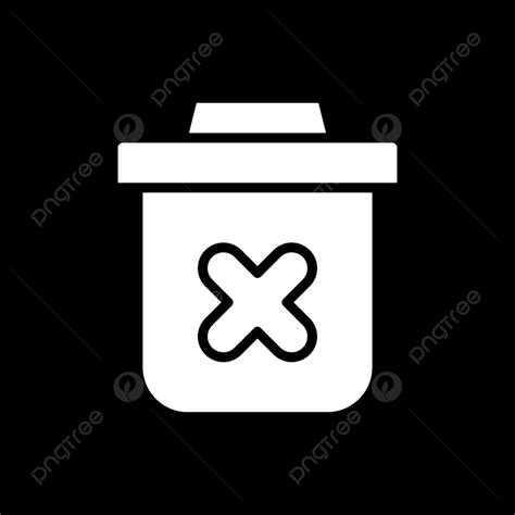 Dark Mode Vector Hd Images Delete Dark Mode Glyph Icon Illustration Space Bucket Png Image