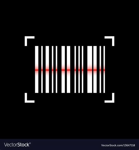 Barcode Scanning Icon On Black Background Vector Image