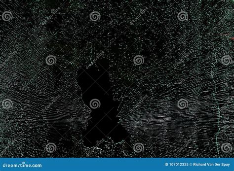 Shattered Glass Window Displaying Interesting Patterns Stock Image