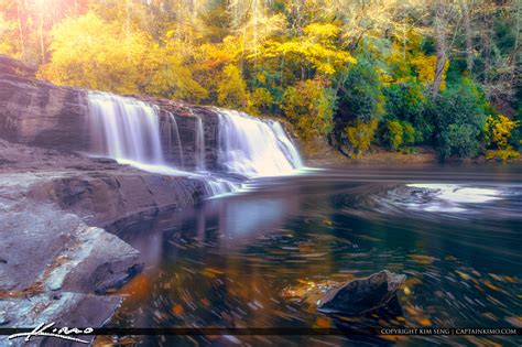 Dupont State Forest North Carolina Leaves Swirl River Hooker Falls