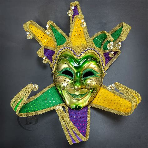 Jester Mask Mardi Gras Jester Masquerade Mask Mardi Gras Etsy