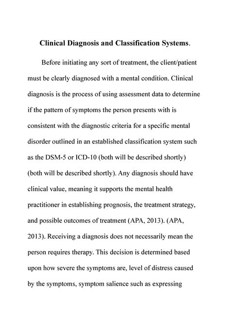 diagnosing and classifying abnormal behavior clinical diagnosis and