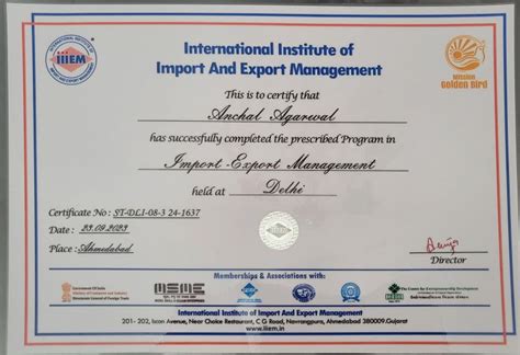 Anchal Agarwal On Linkedin Completed Import Export Managememt Program