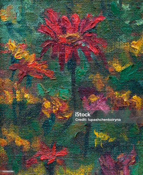 세련 된 여름 그림 현대 예술 작품 내 원래 유화 캔버스 꽃 수직 정 물 풍경 피 니 아 우아하고 금 송 화 다른 식물의 잎과