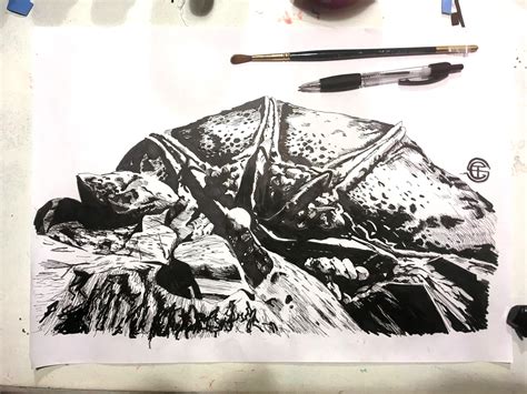 Inktober Crashed Thargoid Scout R Elitedangerous