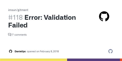 Error Validation Failed · Issue 118 · Imsungitment · Github