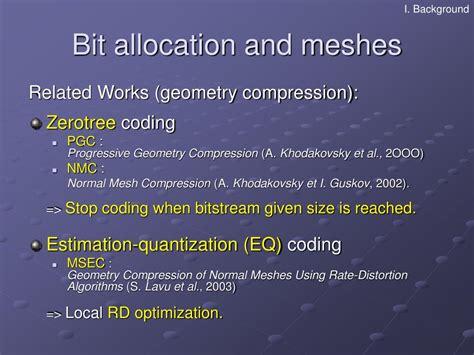 Ppt Rate Distortion Optimization For Geometry Compression Of Triangular Meshes Powerpoint