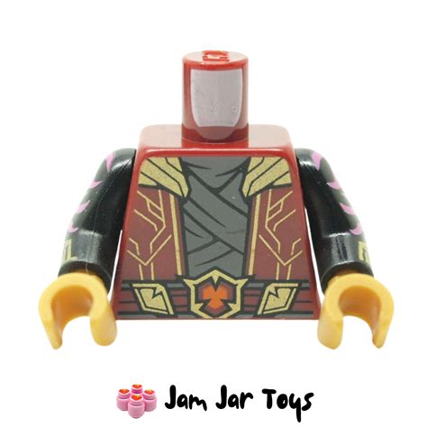 Lego Lord Ras Dark Red Torso Gold 6437743 Jamjartoys