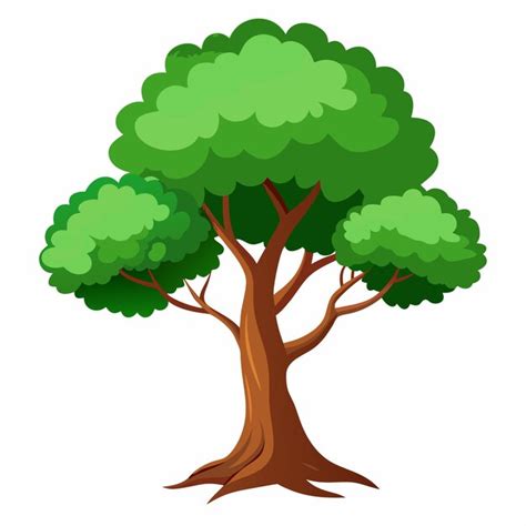 색 배경에 고립된 나무 프리미엄 Ai 생성 벡터