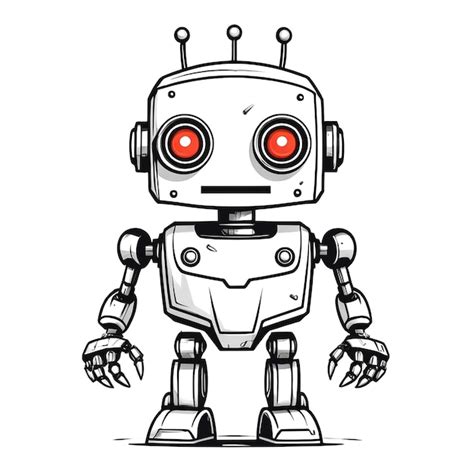 Premium Photo A Robot Outline Illustration On White Background