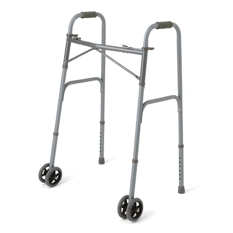 Adult Bariatric Folding Walker 2 Button 600 Lb Capacity Basic Steel
