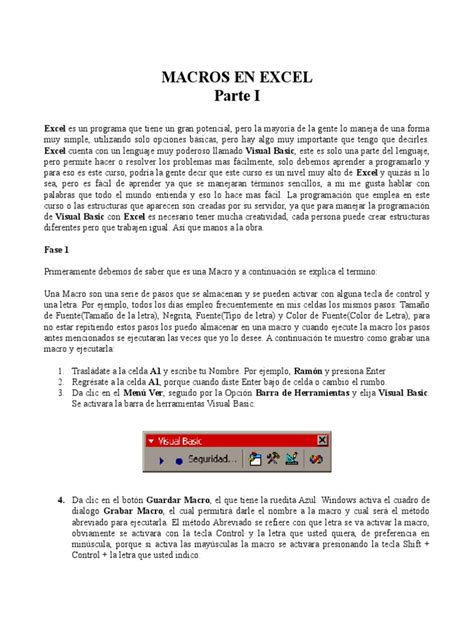 Manual De Macros 1 1 2 3 4 5 6 Para 10 Pdf Macro Informática