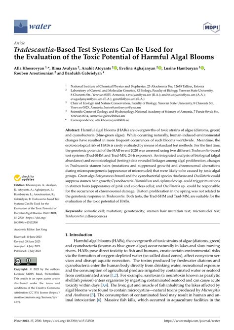 Pdf Tradescantia Based Test Systems Can Be Used Forthe Evaluation Of