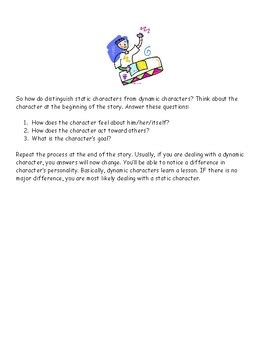 Static Dynamic Characters Handout By The Bewitched Teacher TPT