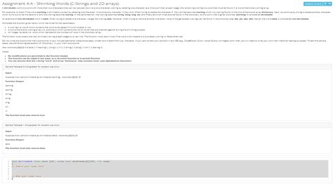Solved Assignment 4 A Shrinking Words C Strings And 2d