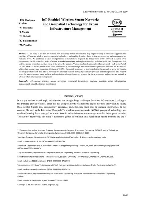 Pdf Iot Enabled Wireless Sensor Networks And Geospatial Technology For Urban Infrastructure