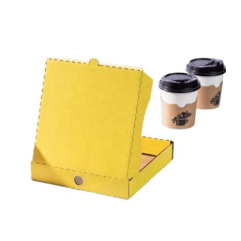 Wholesale Yellow Custom Logo Kraft Paper Pizza Box Cartons Cheap