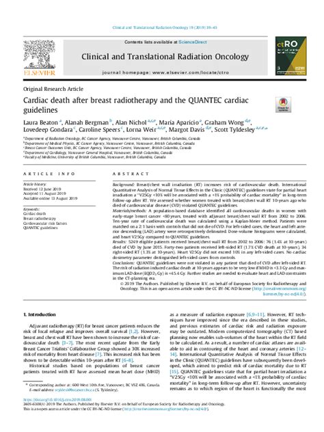 Pdf Cardiac Death After Breast Radiotherapy And The Quantec Cardiac