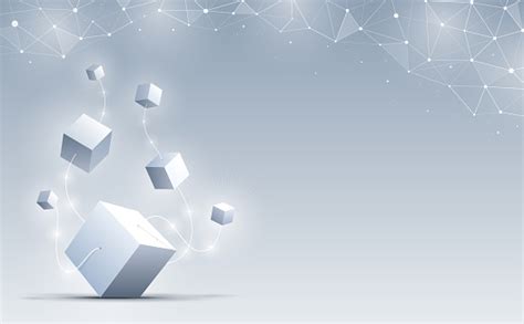 3d 큐빅 추상 배경 벡터 연결 형상 조각과 배경입니다 과학 및 기술입니다 큰 데이터 및 인터넷 연결 벡터 일러스트입니다 0명에