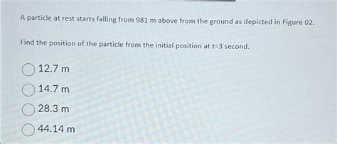 Solved A Particle At Rest Starts Falling From M Above Chegg