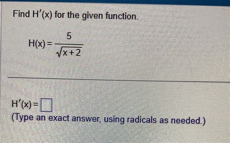 solved find h x ﻿for the given