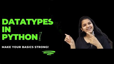 Datatypes In Python Youtube