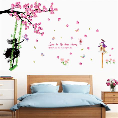 Jual Siluet Ayunan Bunga Girl Xl8287 Wallstiker Dinding Kamar Tidur