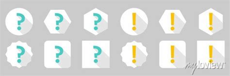 Question Mark Icon Set Faq Sign Help Symbol Exclamation Mark Wall