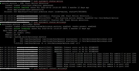 MotionEye Does Not Capture RTSP Stream Anymore After Some Months Of