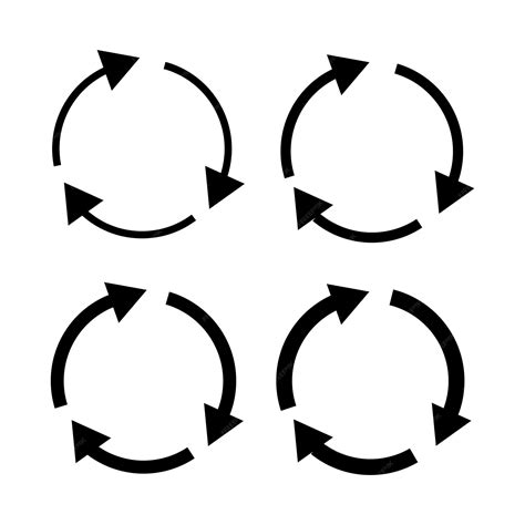Premium Vector Black Circular Arrows Vector Rotation Icons Arrow Cycle Symbols