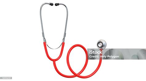 빨간 간호사 청진기 의료 건강 관리 기호입니다 청진기 의학 장비 아이콘 흰색 배경에 격리 된 3d 렌더리니티 디자인 템플릿 3차원 형태에 대한 스톡 사진 및 기타 이미지