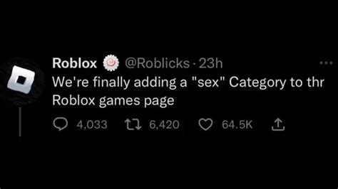Roblox Roblicks Were Finally Adding A Sex Category To Thr Roblox Roblox Roblicks Were Finally Adding A Sex Category To Thr Roblox
