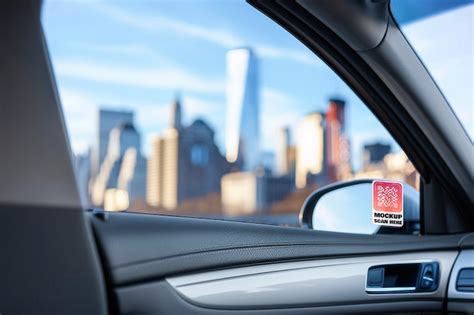 Car Window Qr Code Sticker Mock Up Premium Ai Generated Psd