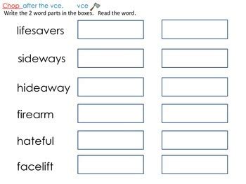 Multisyllabic Words VCE Syllables By Penny S Place TpT