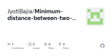Github Jyotibajiaminimum Distance Between Two Numbers