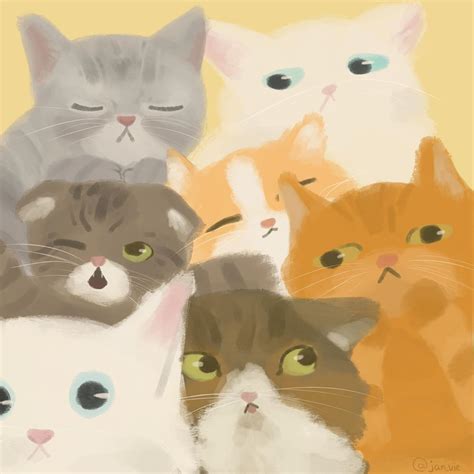 Cute Cat Drawing Wallpaper Warehouse Of Ideas