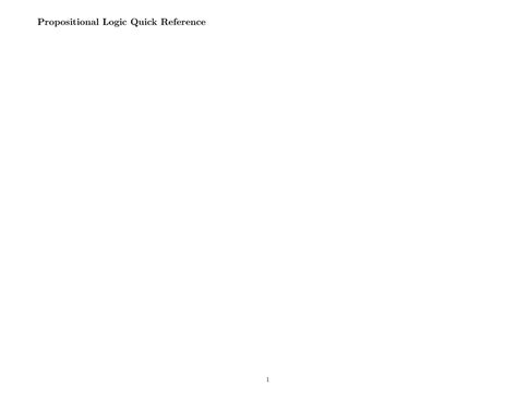 Zf Logik Notation Logic Quick Ref Proportional Logic Aussagenlogik