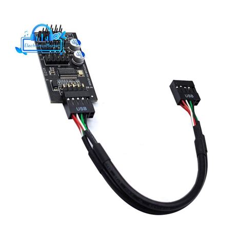 Pin USB Hub Connector USB Splitter To USB Pin Header Board Cable For Water Cooling For
