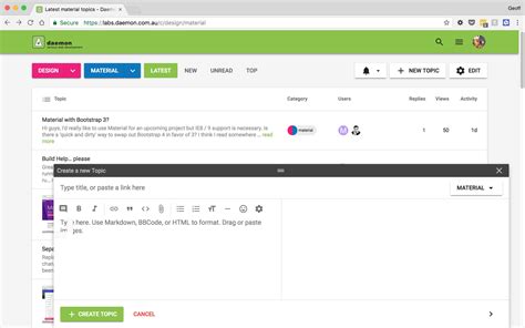 Daemonite Material Discourse Theme Material Daemon Labs