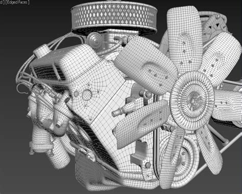 Pontiac V8 Engine Animated Model Midpoly 3d Model Animated Cgtrader