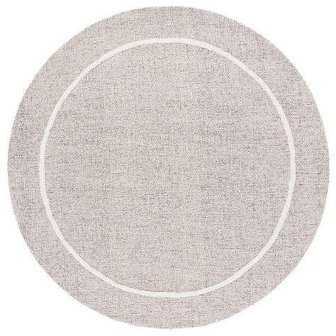 Safavieh Ebony 6 Ft X 6 Ft Grayivory Modern Solid Border Round Area