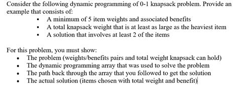 Solved Consider The Following Dynamic Programming Of Chegg