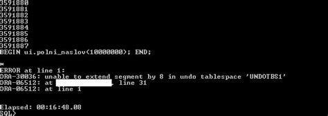 Oracle Database How To Fix Unable To Extend Segment By 8 In Undo Tablespace Stack Overflow
