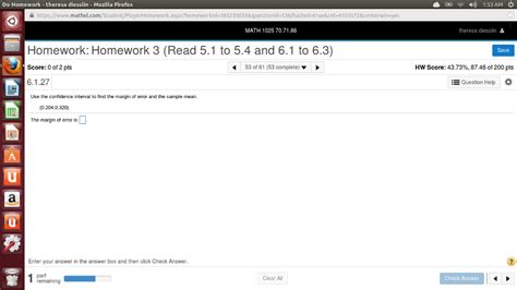 Solved Use The Confidence Interval To Find The Margin Of