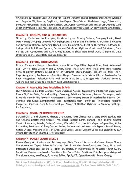 Microsoft Businessintelligence Msbi Online Training Live Instructor Led From Sql School