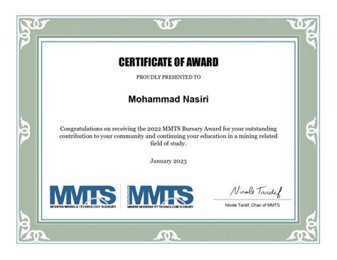 Mohammad Nasiri On Linkedin Awards Mining Technology