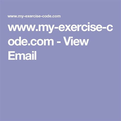 My Exercise View Email