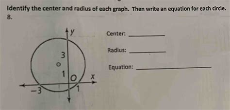 Solved Identify The Center And Radius Of Each Graph Then Write An Equation For Each Circle